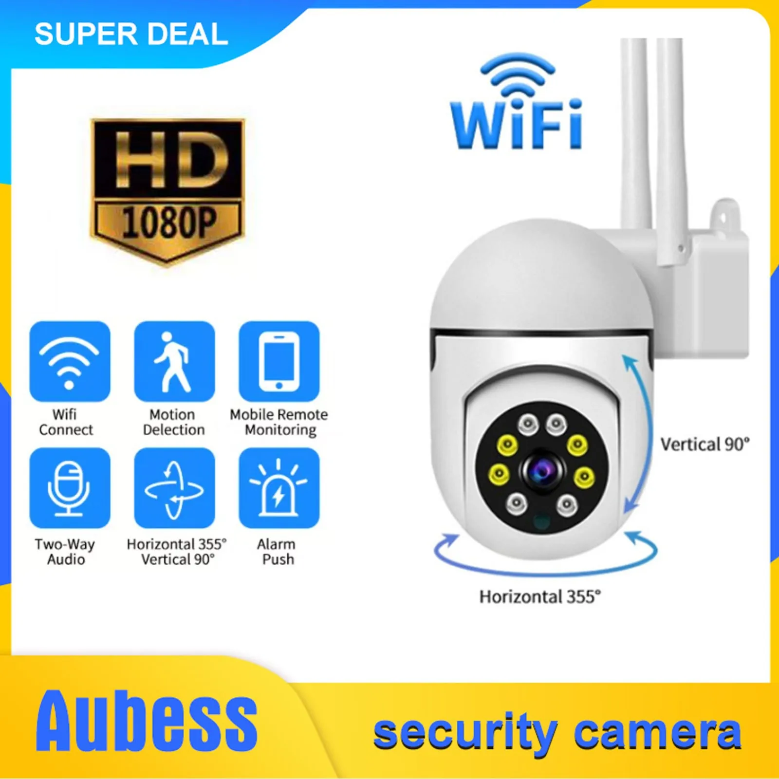 Ptz Kamera Ip Kültéri Wifi Hd 1080P H.264 Vezeték Nélküli Megfigyelés ...