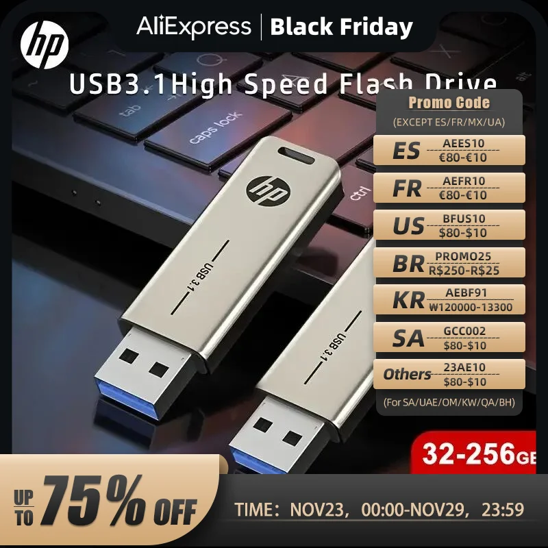 HP-unidad-Flash-USB-3-1-de-Metal-PenDrive-de-alta-velocidad-con ...
