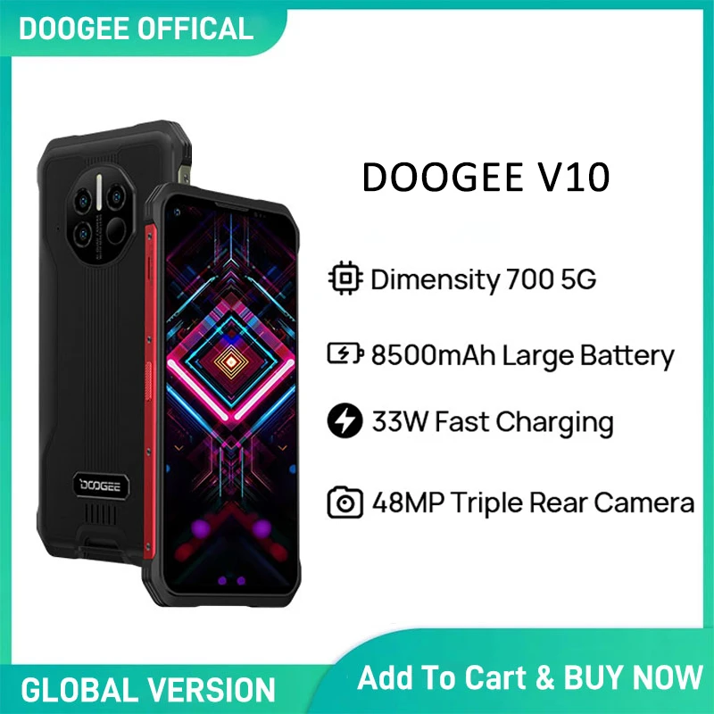 Doogee V10 Dual 5g Global Version Rugged Phone 8500mah Battery 48mp ...