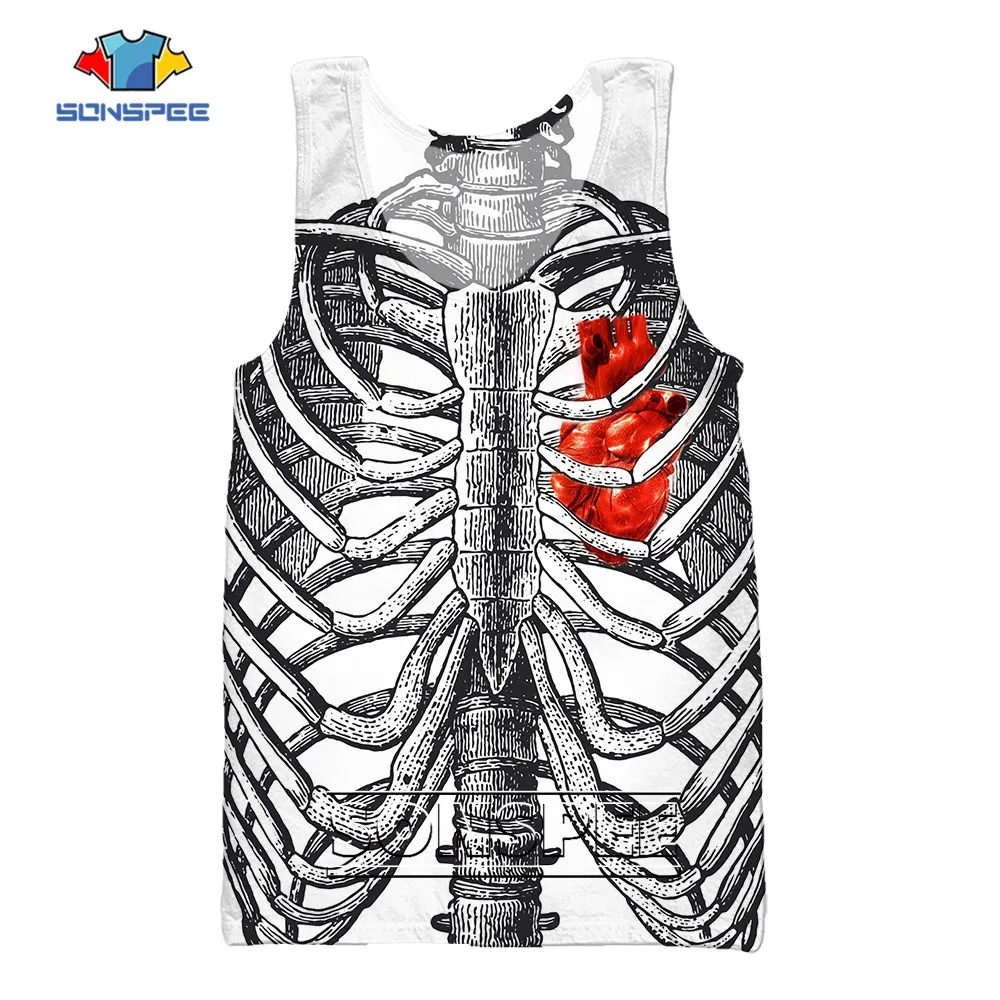 SONSPEE-Latest-Skeleton-Internal-Organ-Structure-3D-Printing-Sleeveless ...