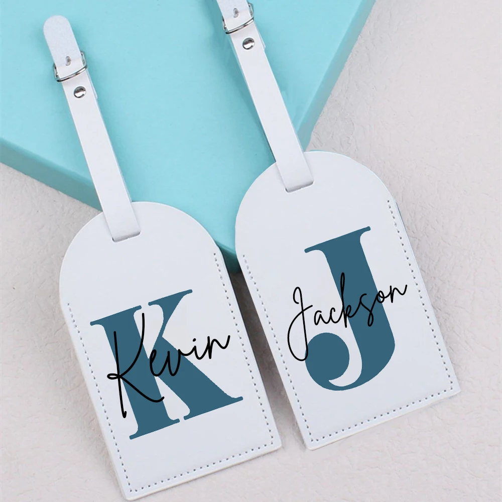 Personalised-Initial-with-Name-Leather-Luggage-Tag-Suitcase-Identifier ...