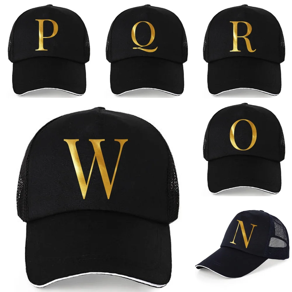 Men-s-Baseball-Cap-26-Letter-Print-Snapback-Hip-Hop-Trucker-Cap-Women ...