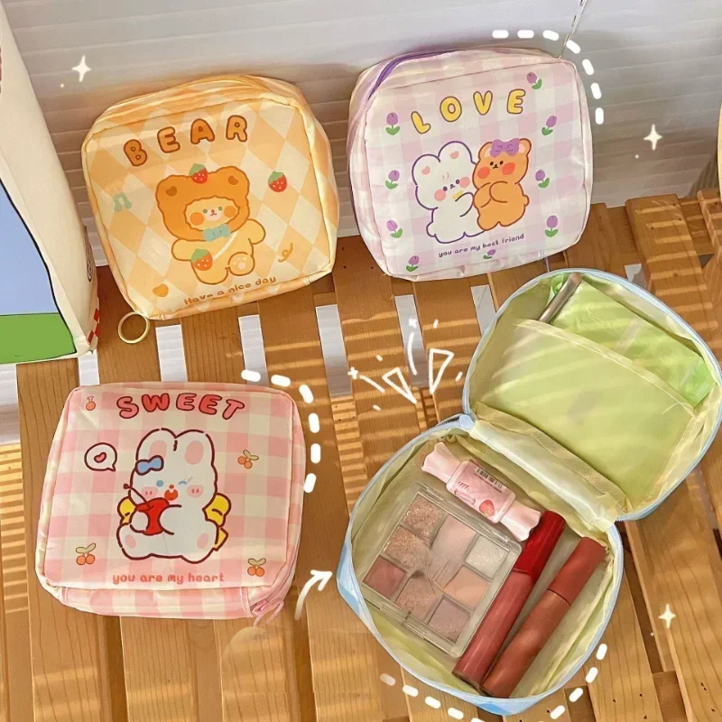 Ins Cute Cartoon Small Cosmetic Bags Lipstick Makeup Organizer Case ...