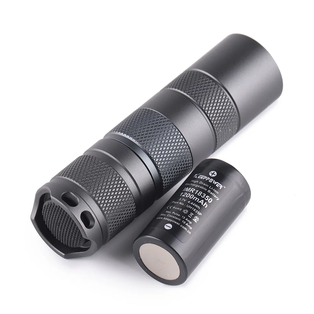 18350 version Convoy S2+ Gray 519A 18350 flashlight,with battery inside ...