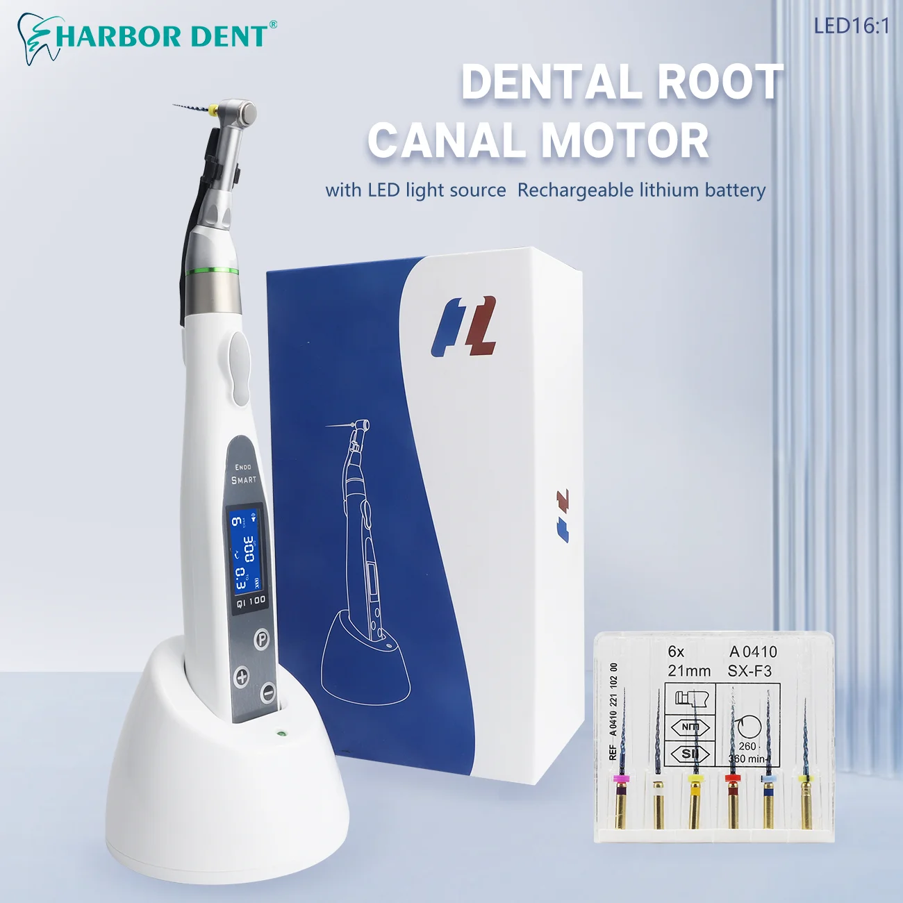 EndoMotor 16:1 Dental Reduction Equipment Wireless Endo With LED Light ...
