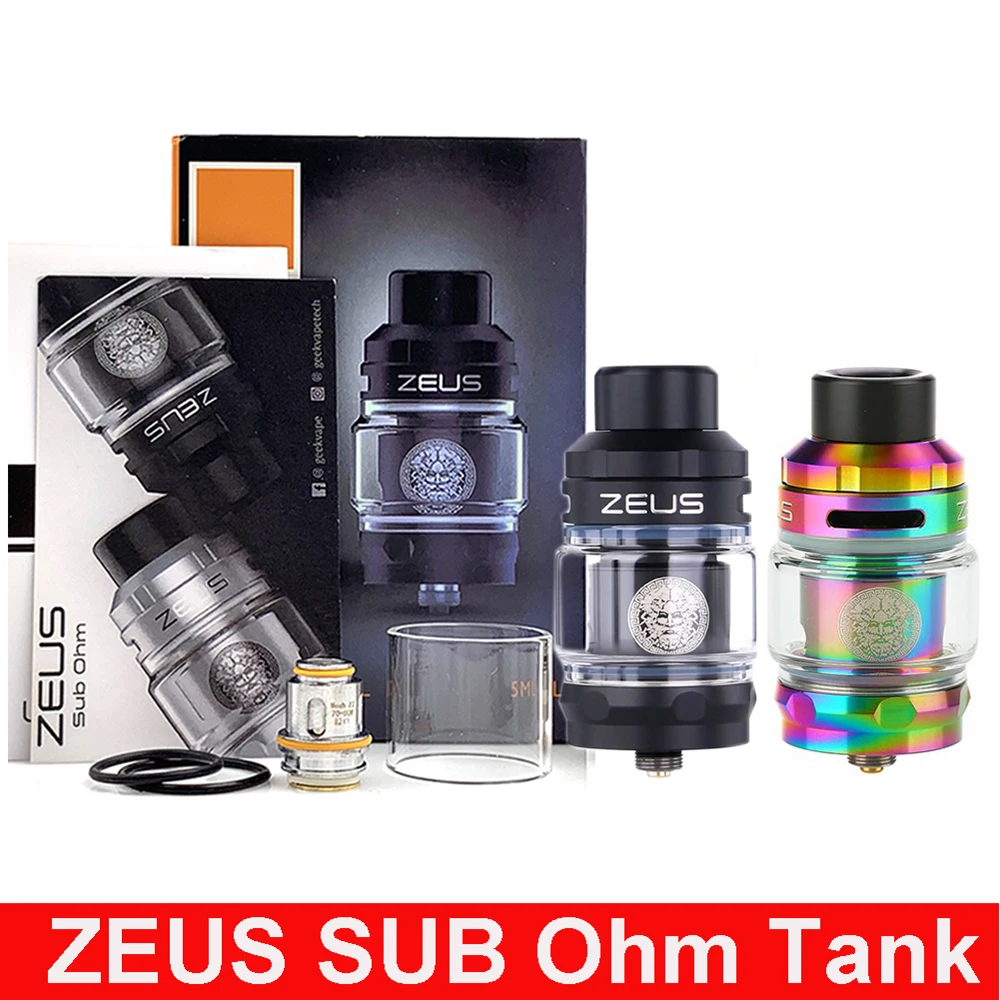 Aosvape Zeus Sub Ohm Tank 5ml Capacity Atomizer Mesh Coil Z1 0.4ohm/0.2ohm For Zeus X Subohm ...