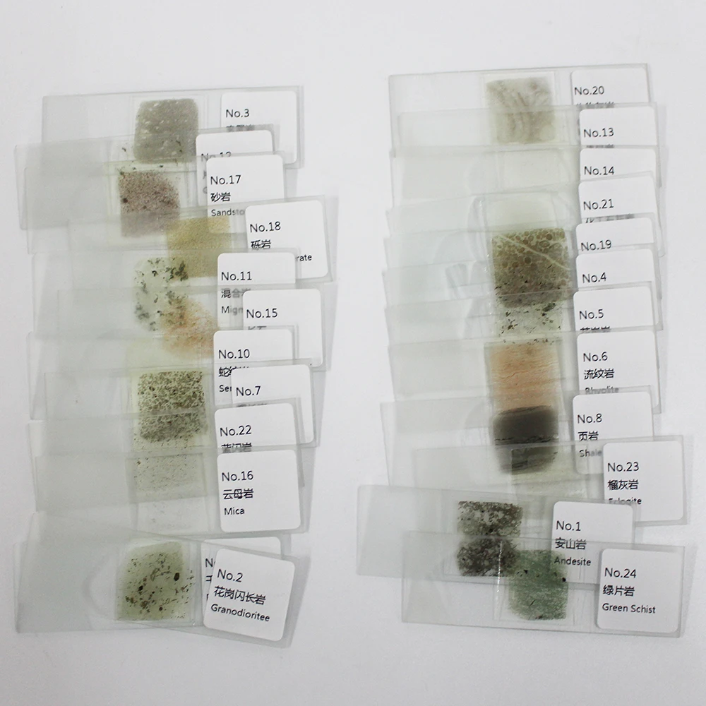 Mineral Grinding Slides Stone Section Slides Rock Specimen 24 Pcs Thin ...