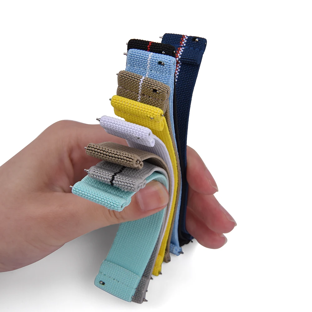 High-Quality-Quick-Release-Parachute-Elastic-Nylon-Watch-Strap-18-19-20 ...