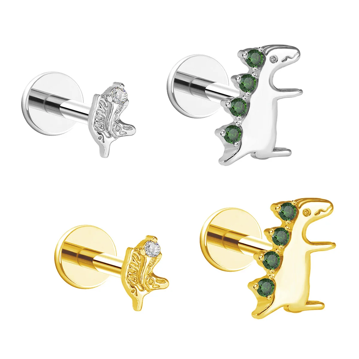 A Cute Dinosaur Lip Stud Ear Stud Nose Stud For Both Men And Women Set ...