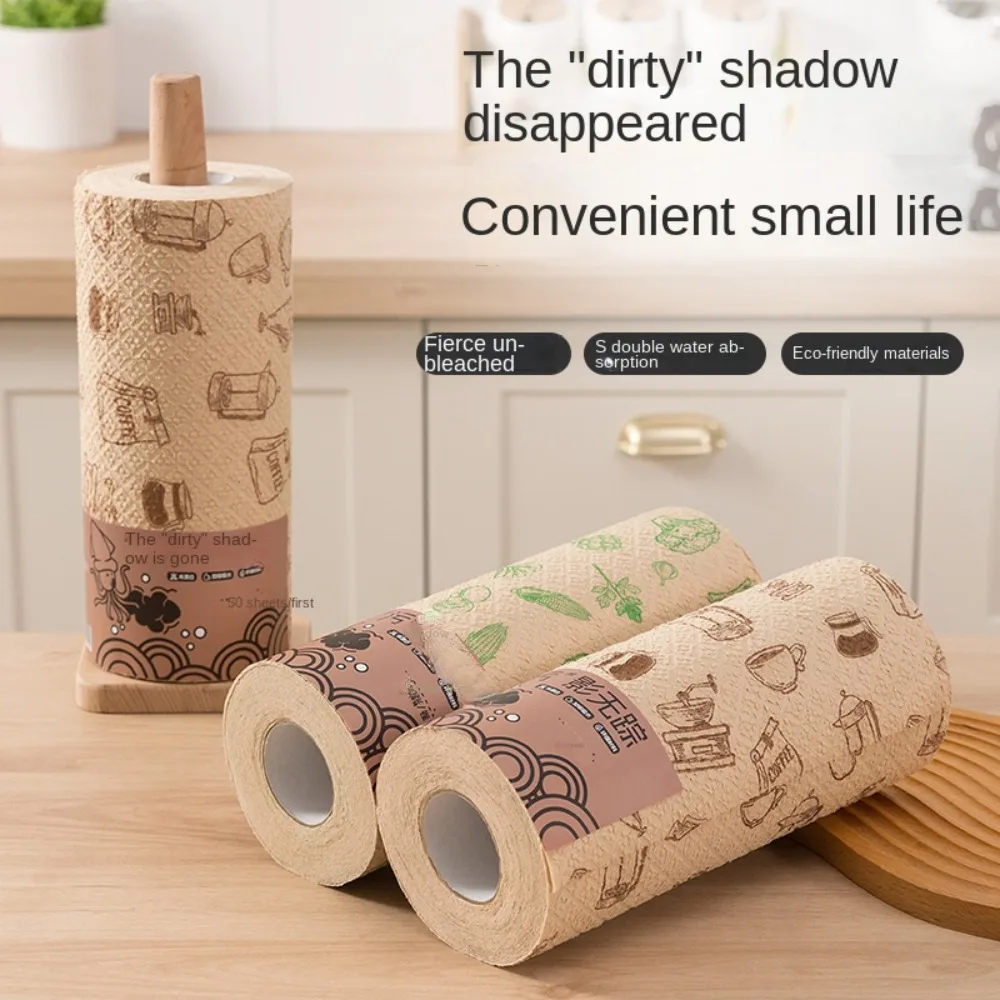 50Pcs/Roll Super Absorbent Microfiber Towel Non-stick Oil Thickened ...