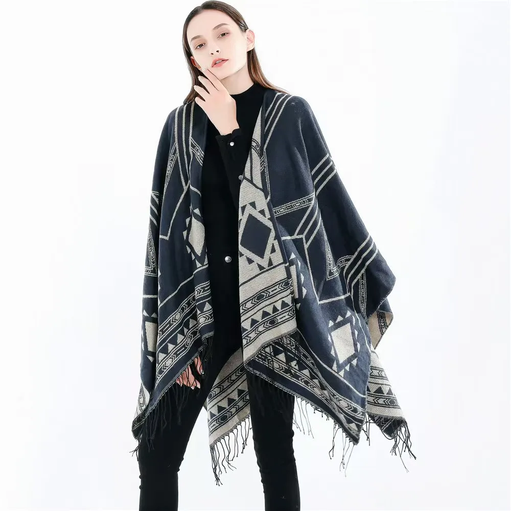 Cloak Poncho Capes 2025 New Indian Nepalese Style Geometric Tassel ...