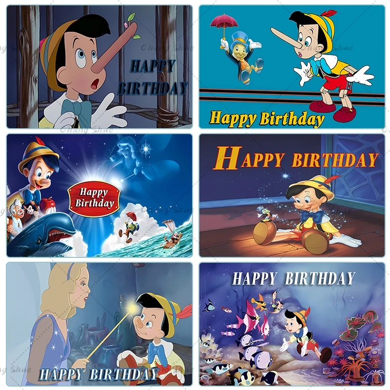 Disney-Pinocchio-Backdrop-Boys-Girls-Birthday-Party-Photo-Photography ...