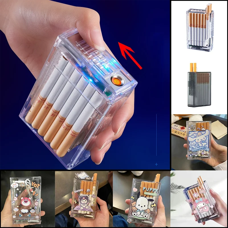 Mechero-transparente-2-en-1-para-hombre-y-mujer-funda-Somking-con-carga ...