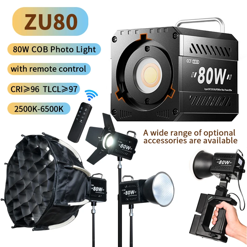 Dual-Color-Temperature-COB-Photography-Light-80W-Professional-LED-Video ...
