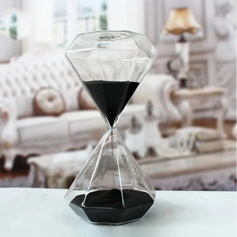 30-Minutes-Glass-Diamond-Hourglass-Creative-Ornament-Timer-Sand-Clock ...