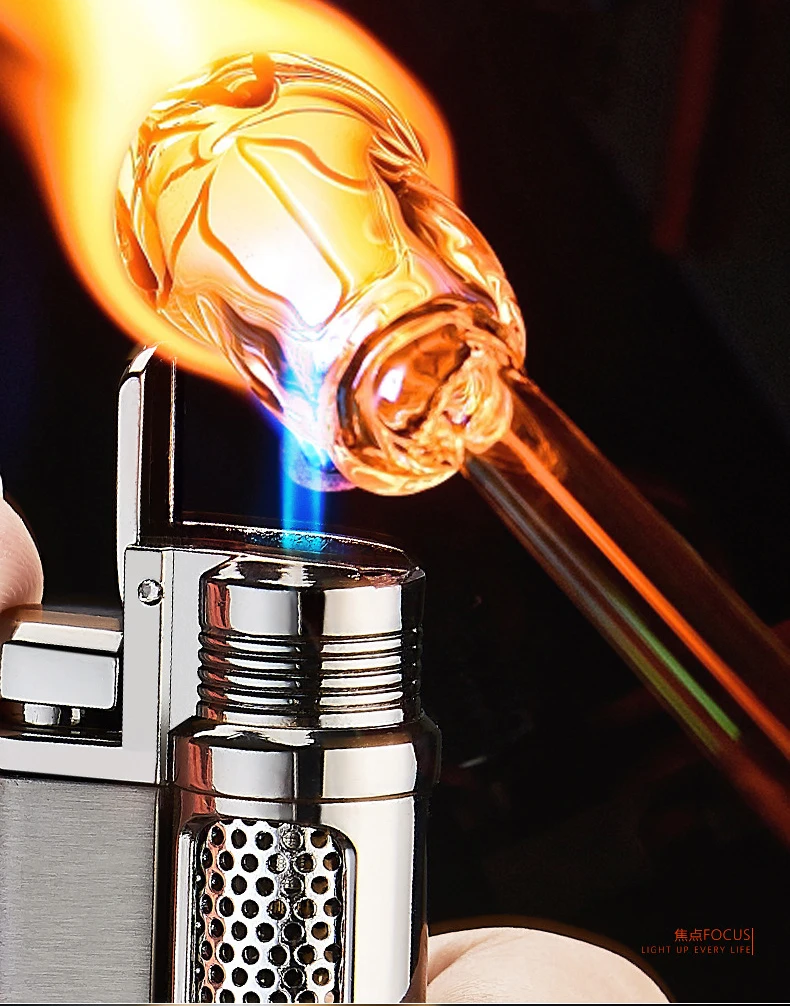 Lampe torche à gaz Visible allume cigare à Jet Butane métal Turbo coupe ...