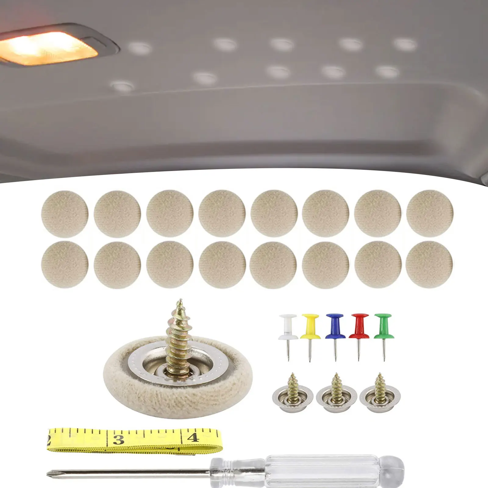 60pcs Car Headliner Repair Buckle Kit Car Roof Repair Rivets Button ...