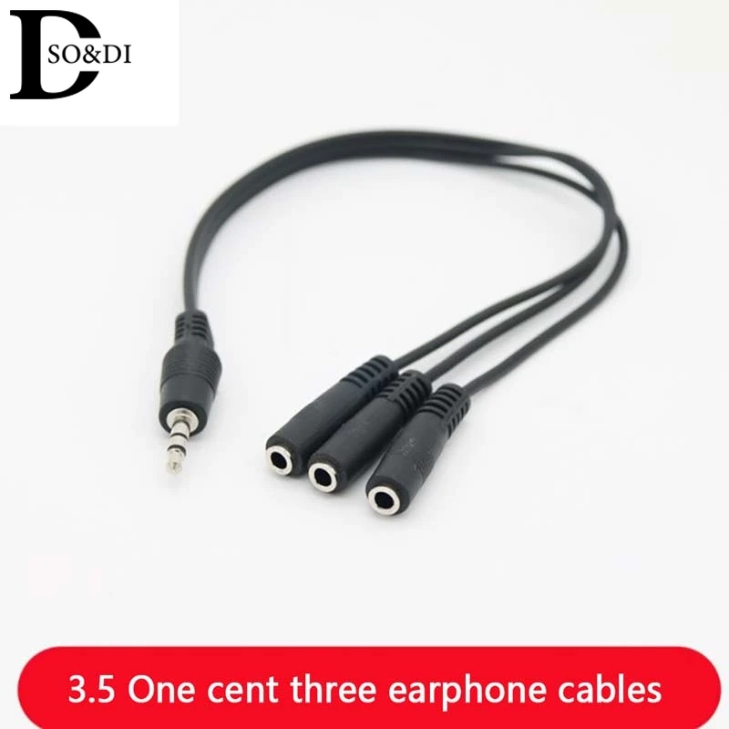 3 Way Port Aux Multi Headphone Earphone Audio Output Splitter Adapter 3 ...