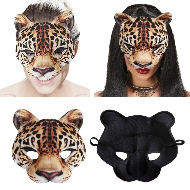 Leopard-Mask-Halloween-Half-Face-Funny-Mask-Carniva-Mask-Women-Cosplay ...