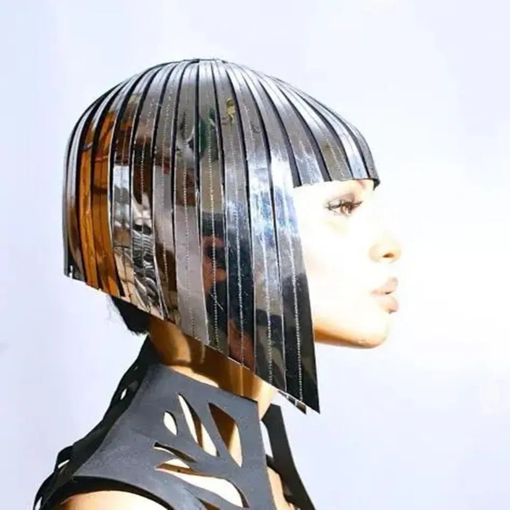 Metallic-Wig-Hairdress-Chrome-Gold-Egyptian-Goddess-Wigs-Bob-Hairpiece ...