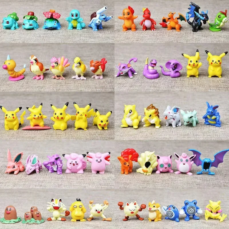 144-Pcs-Lot-Mini-Pokemon-Figure-Pikachu-Kids-Model-Toys-2-3cm-Kawaii ...