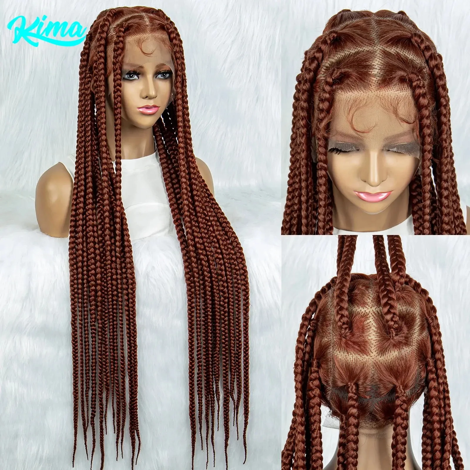 Ginger-Cornrow-Braids-Full-Lace-Braided-Wigs-for-Black-Women-Synthetic ...