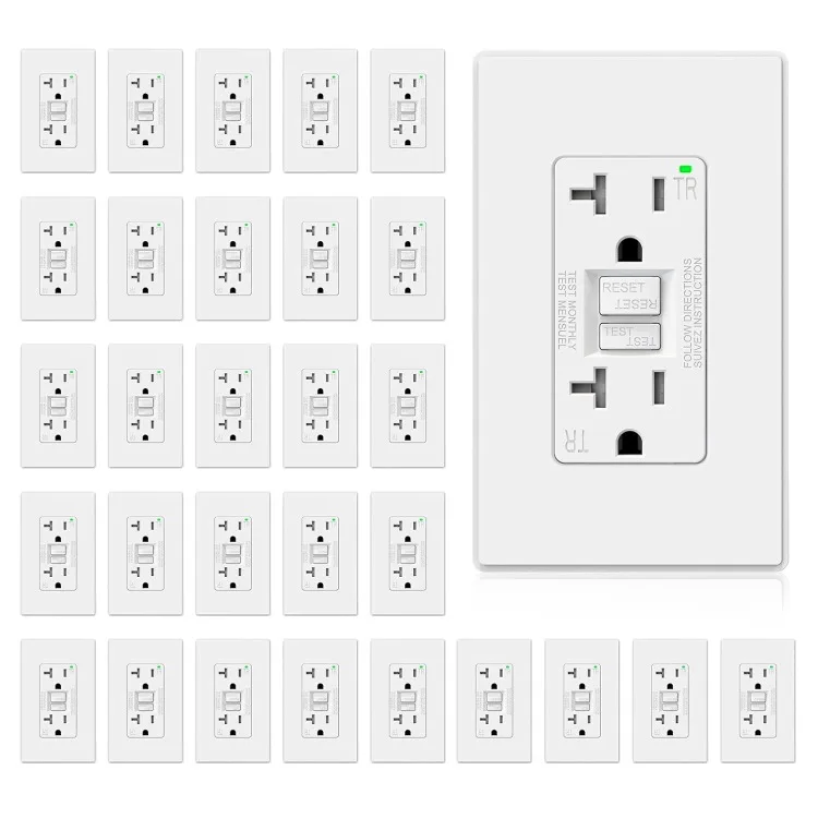 GFCI-Outlet-20-Amp-Self-Test-GFI-Electrical-Outlet-with-Thinner-Design ...