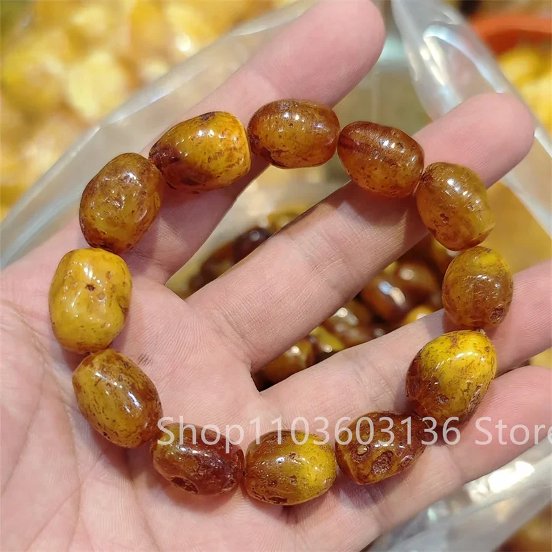 Raw Amber Bracelet Women Trendy Irregular Piebald Diy Bead Bangles ...