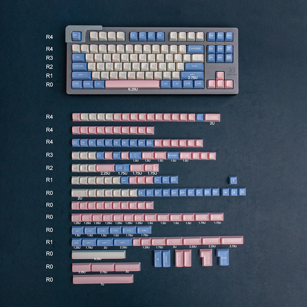 237 Key Aifei Keycaps Bubble Blue Pink SA Profile Full Set Two-color ...