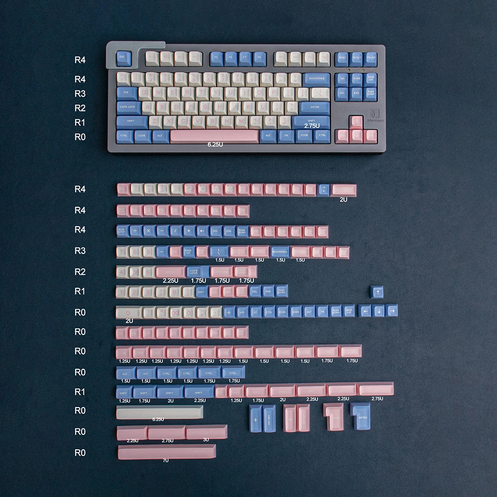 237 Key Aifei Keycaps Bubble Blue Pink SA Profile Full Set Two-color ...
