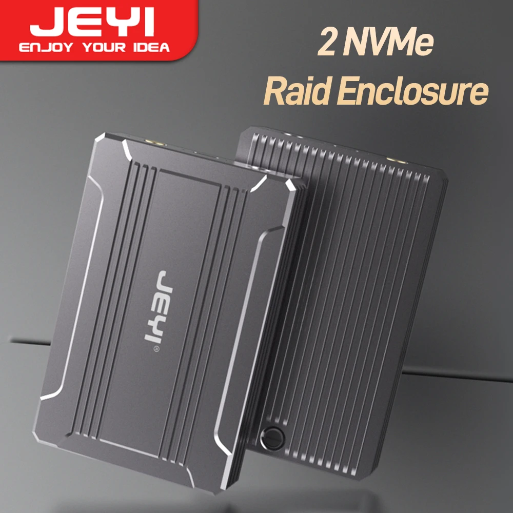 JEYI Dual Nvme Enclosure, 2 Bay Hardware RAID Enclosure, 20Gbps ...