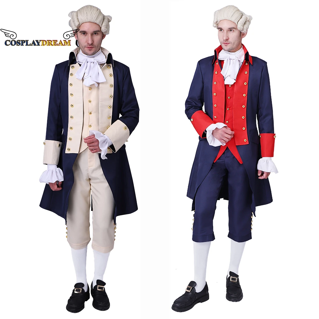 18th Century Colonial Outfit British Mens Gentleman Cosplay Suit ...