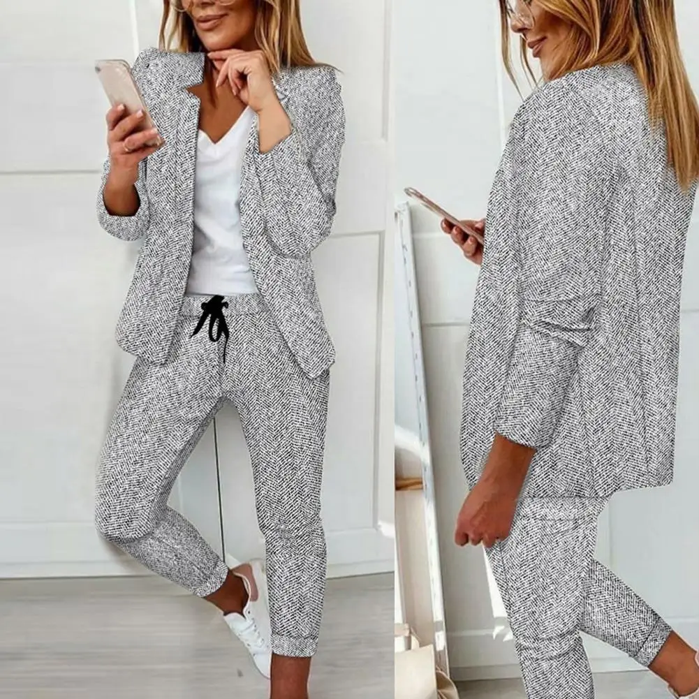 2Pcs-Pants-Suit-for-Women-Blazer-Set-Ladies-Open-Stitch-Blazer-Jacket ...
