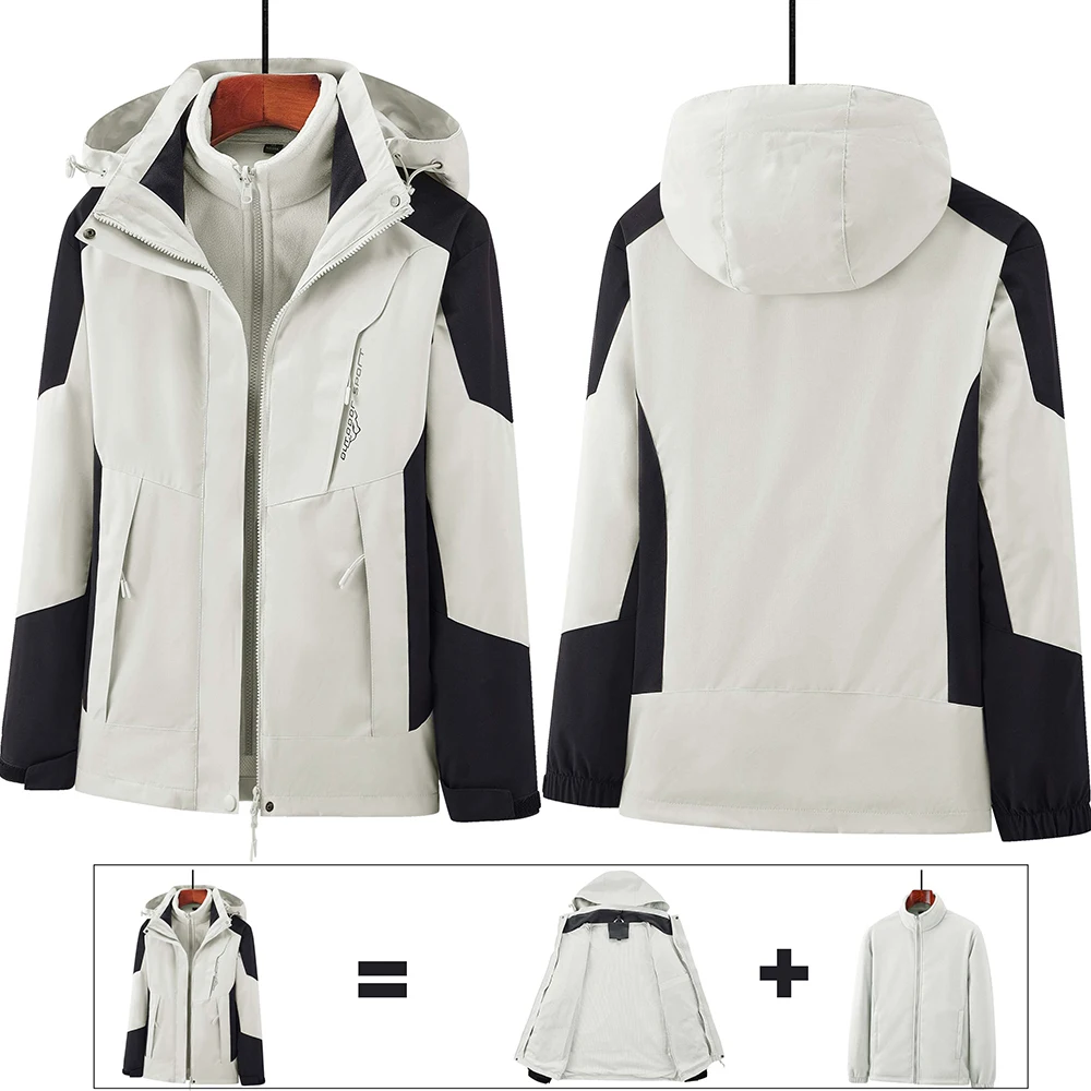 Outdoor-Waterproof-Suits-Men-s-Women-s-Two-pieces-Sets-3-in-1-Thick ...
