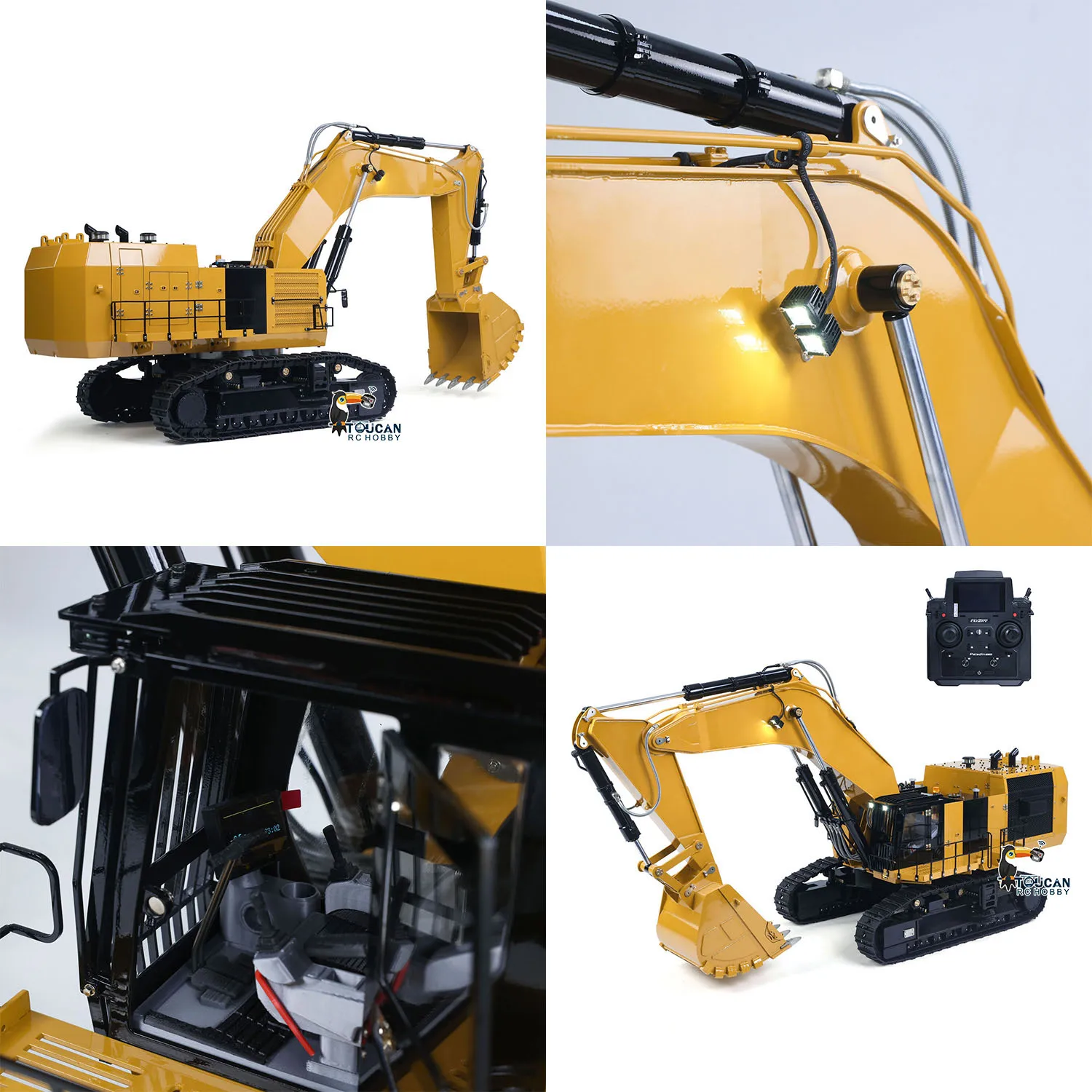 1/14 RC Hydraulic Metal Excavator 6015B Heavy Duty Remote Control ...