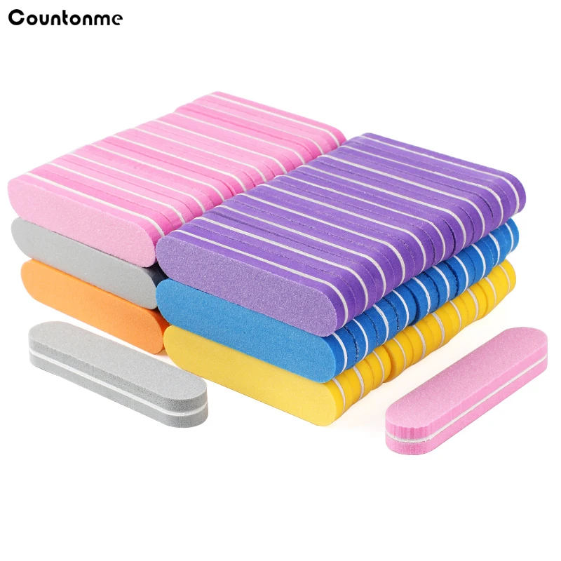 50Pcs-Mix-Color-Mini-Nail-File-Buffers-Sponge-100-180-Grit-Double-Sided ...
