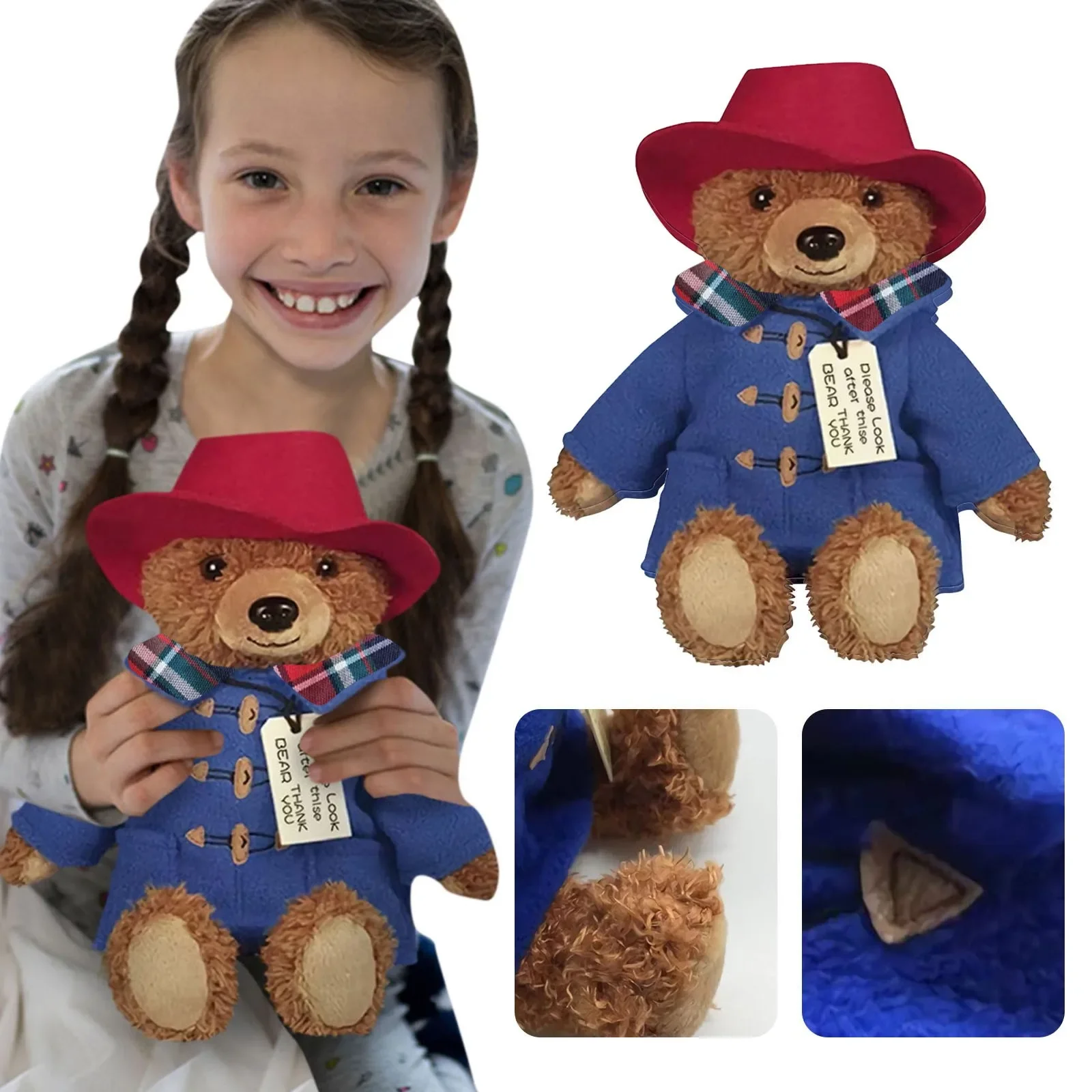 Original-Classic-Paddington-Bear-Plush-Toy-Kawaii-Small-Bear-Portable-Handbag-Stuffed-Dolls-High ...