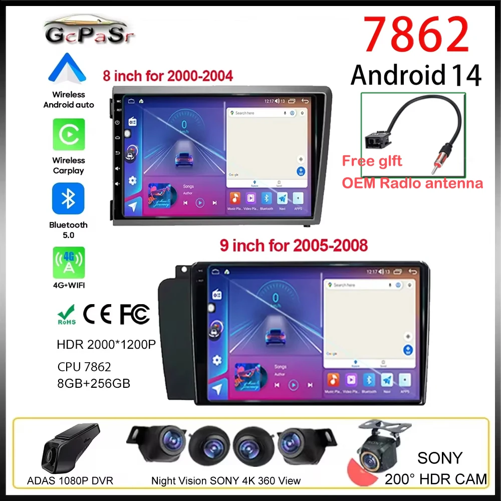 Android-For-Volvo-XC70-V70-S60-2000-2009-Autoradio-CarPlay-Auto ...