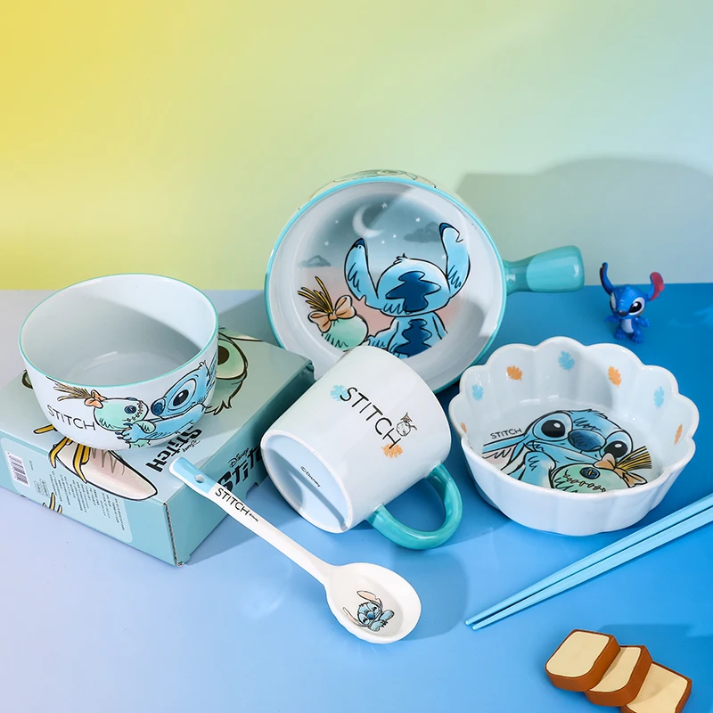 2024 New In Stock Disney Stitch Tableware Ceramic Rice Bowl Stitch ...