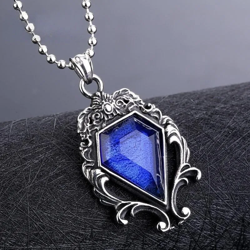 Sapphire-Obsidian-Simula-o-Colar-de-Pingente-para-Mulheres-Princesa ...