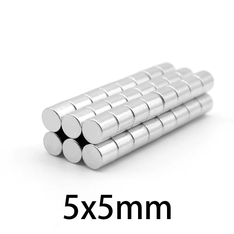 20/50/100/200/300/500PCS 5x5 Round Strong Neodymium Magnet 5mm x 5mm ...
