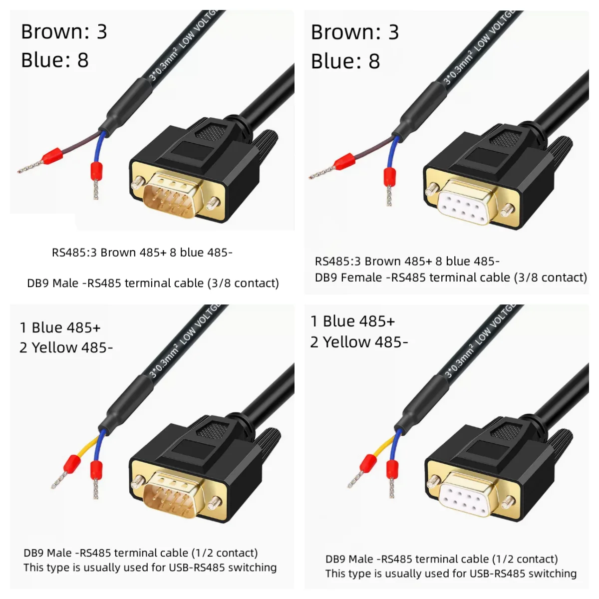 DB9 Serial cable RS485 to DB9 male 9-pin terminal Signal cable Serial cable
