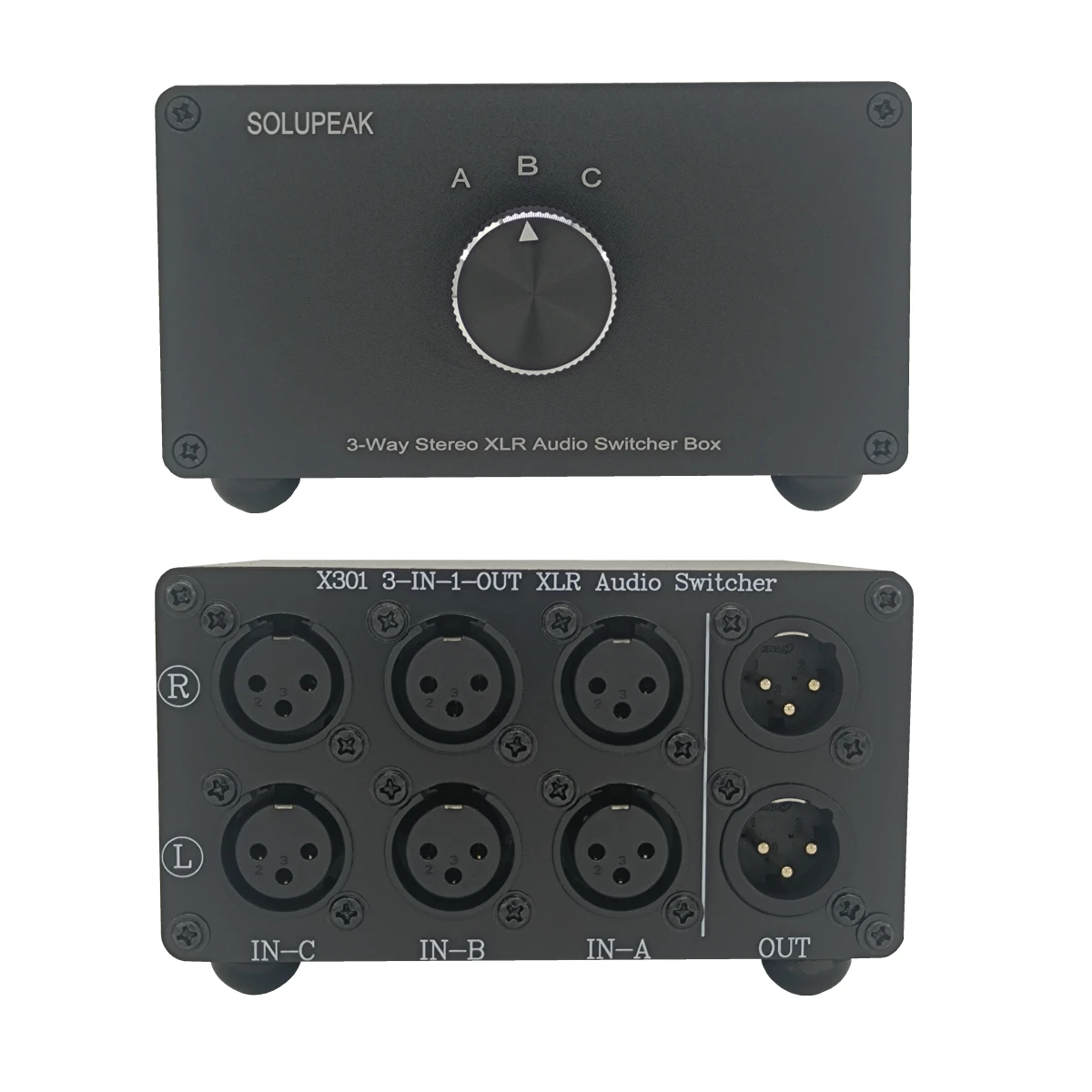 3-IN-1-OUT-audio-switcher-XLR-switch-box-3-way-Stereo-Balance-source ...