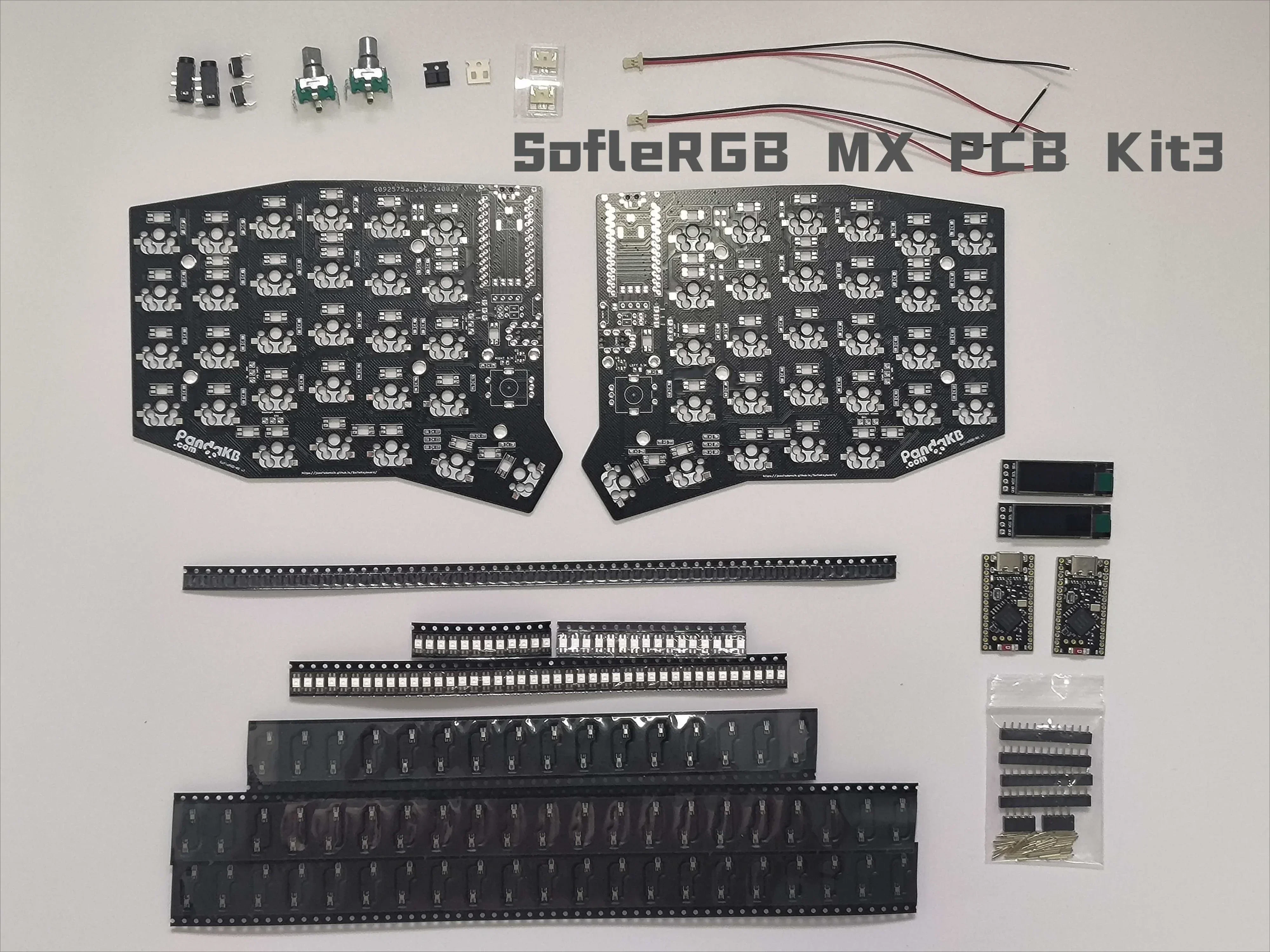 Sofle-RGB-Split-Keyboard-PCB-Kit-Material-Custom-Wired-Horn-Keyboard ...