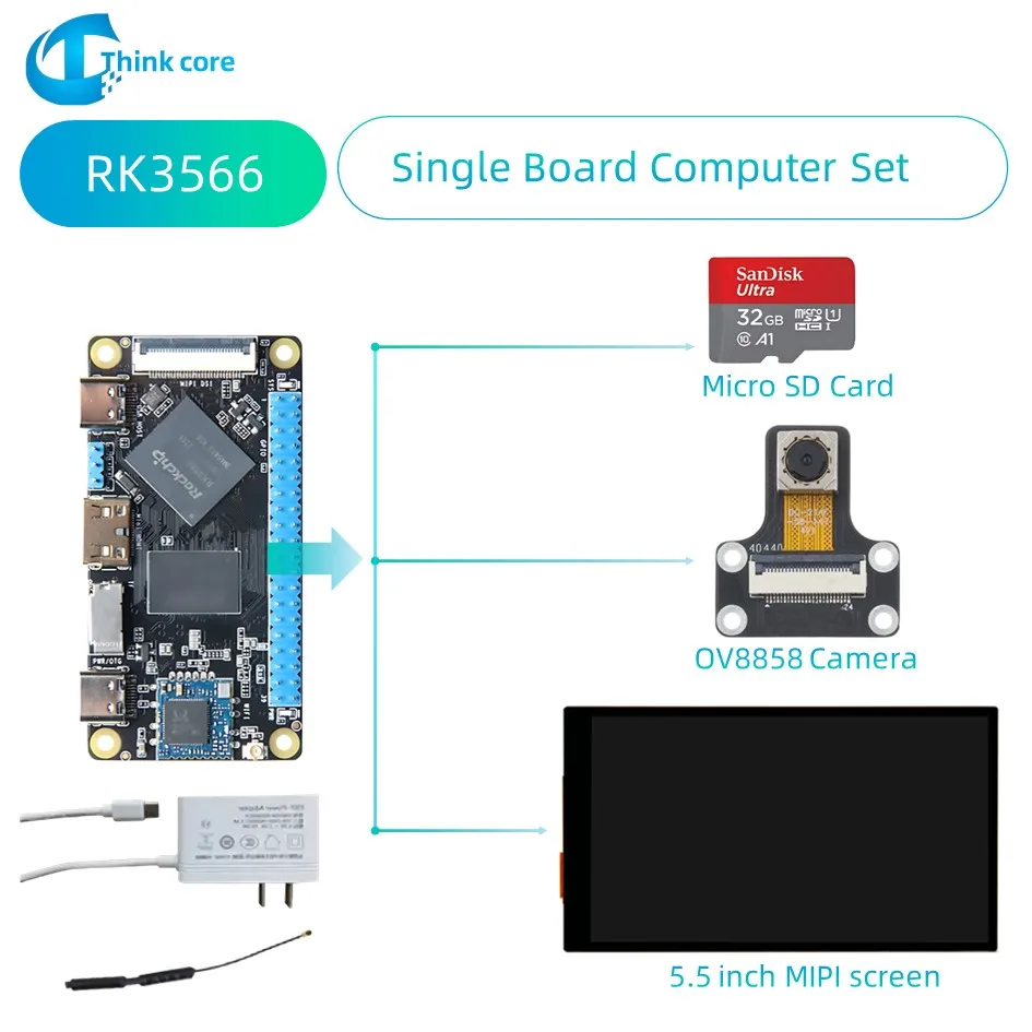 TP-0W RK3566 Support Linux Android Development Single Board Comuter 8MP Camera Mipi Capactive ...