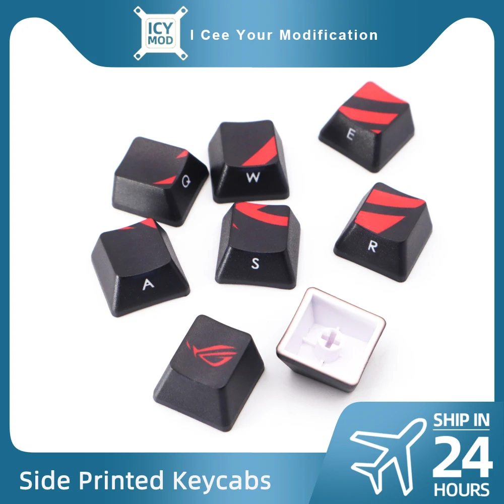 ROG PBT Keycap Sided Printed Gamers MOD Mechanical Keyboard OEM R4 ...