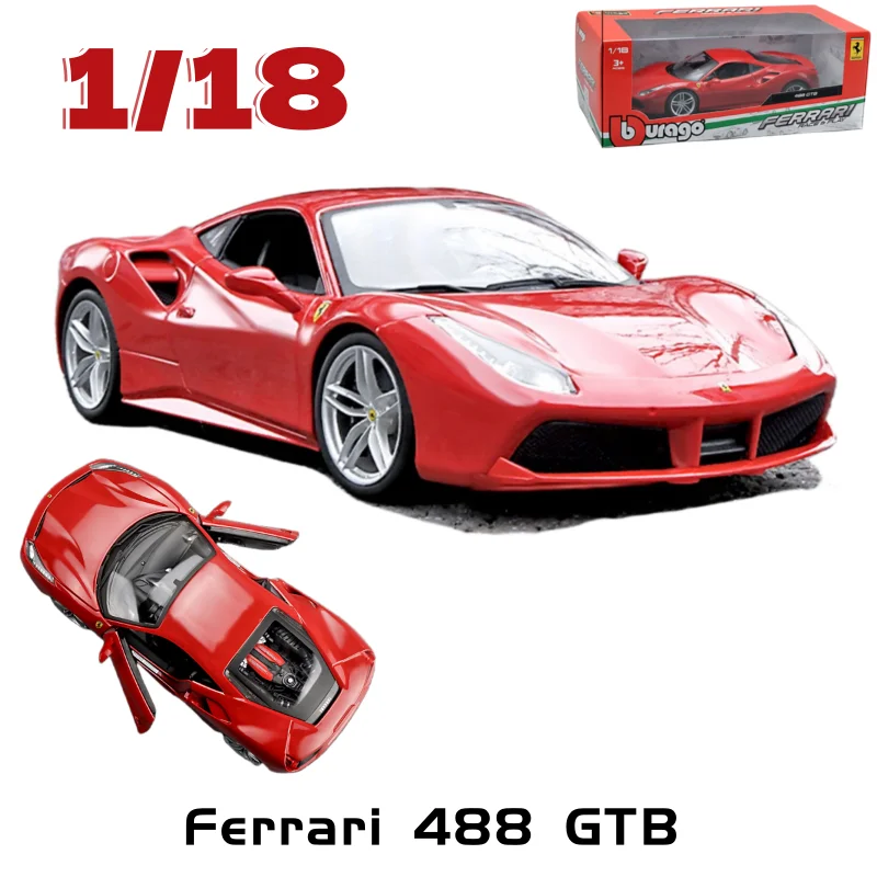 Diecast 1/18 escala ferrari liga modelo de carro ferrari 488 gtb ...