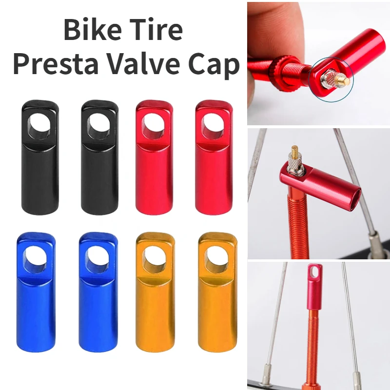 2/4pcs Bicycle Tire Presta Valve Cap Aluminum Alloy Valve Dust Covers ...
