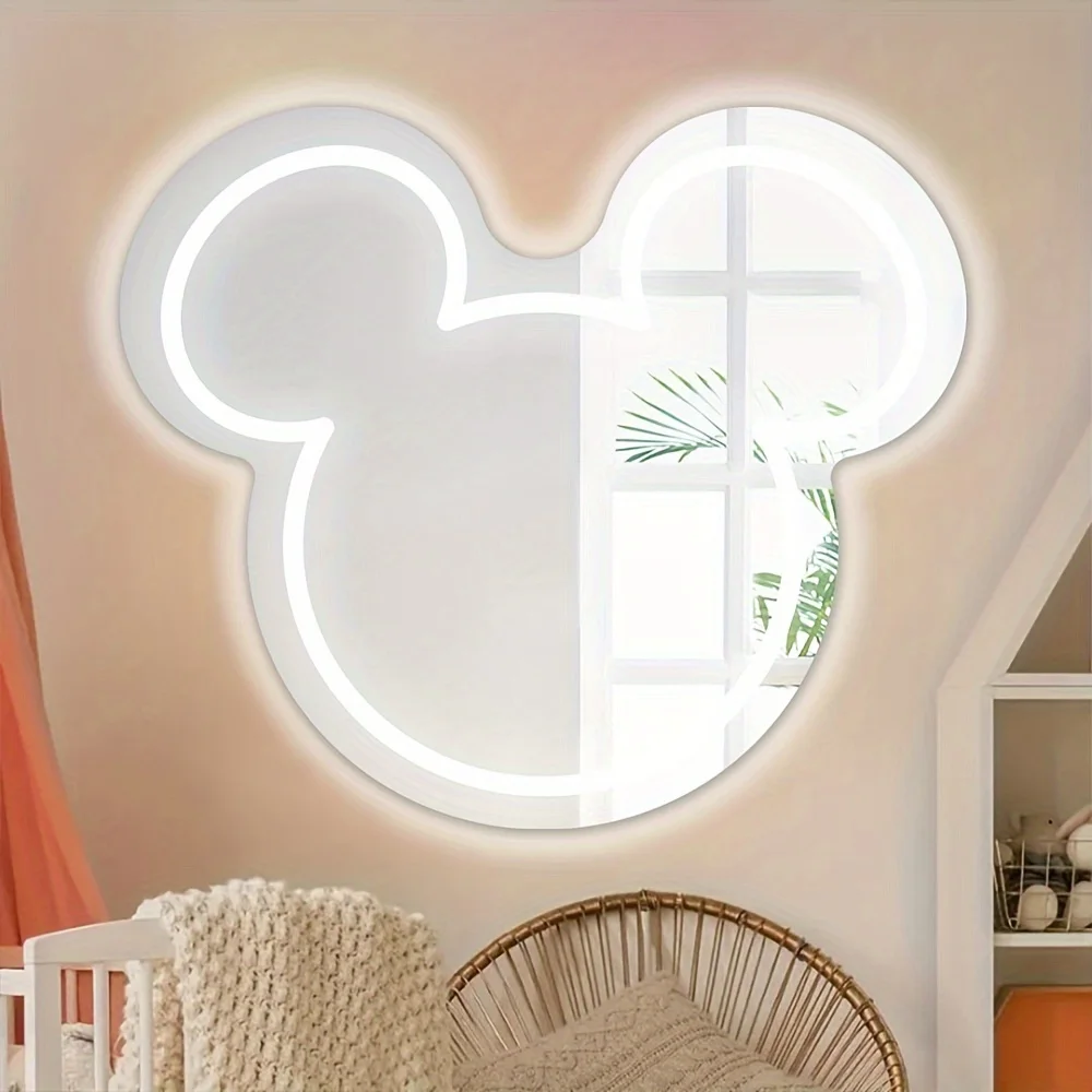 Mickey-Mouse-Mirror-Neon-Sign-for-Home-Wall-Decor-USB-Powered-Neon-Sign ...
