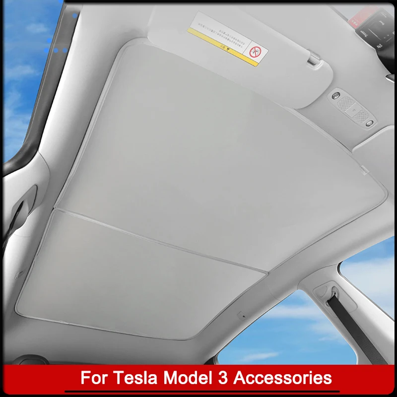 Parasol-de-techo-de-cristal-para-Tesla-accesorios-2-en-1-con-hebilla-de ...